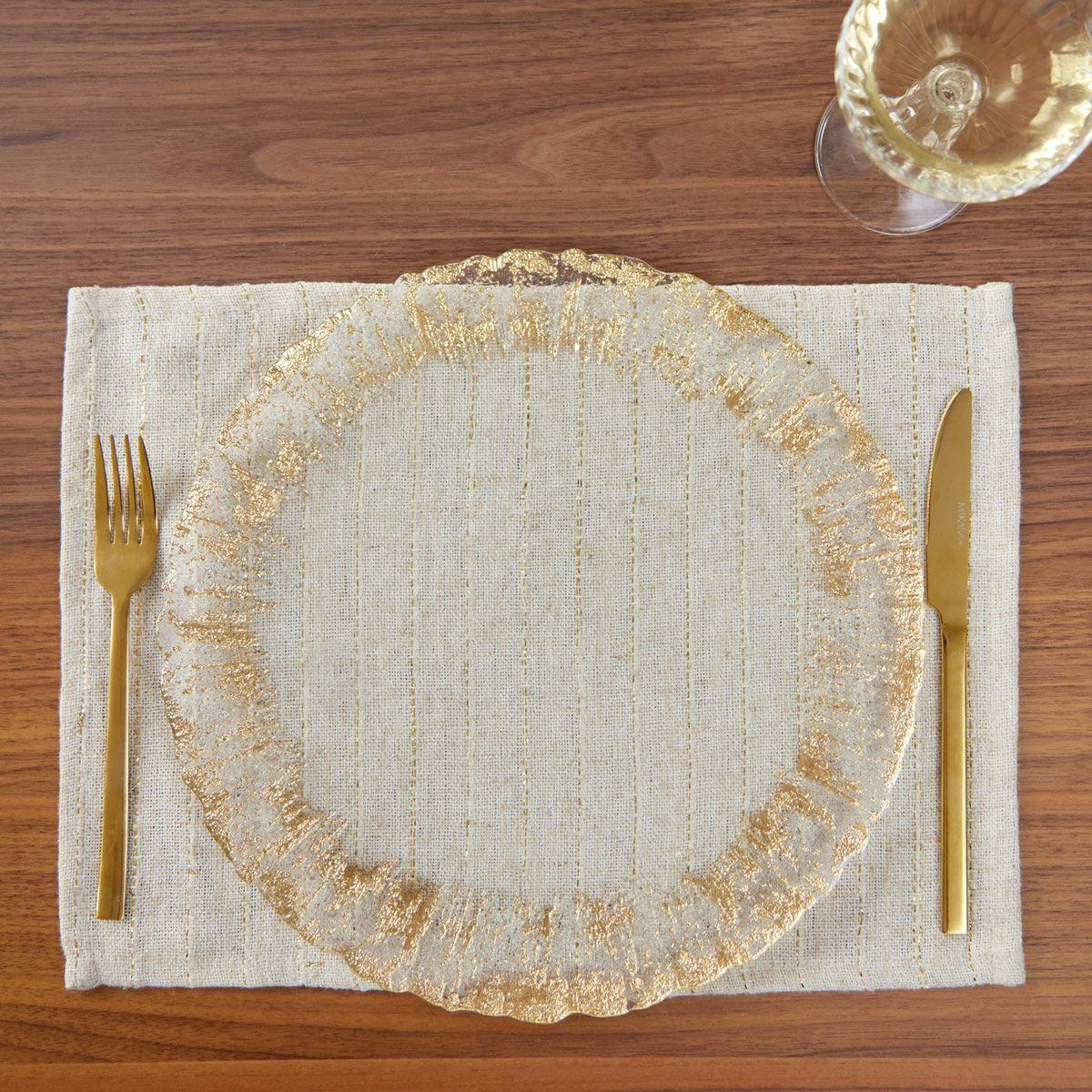 Aura Gold Leaf Charger | Meadows & Byrne