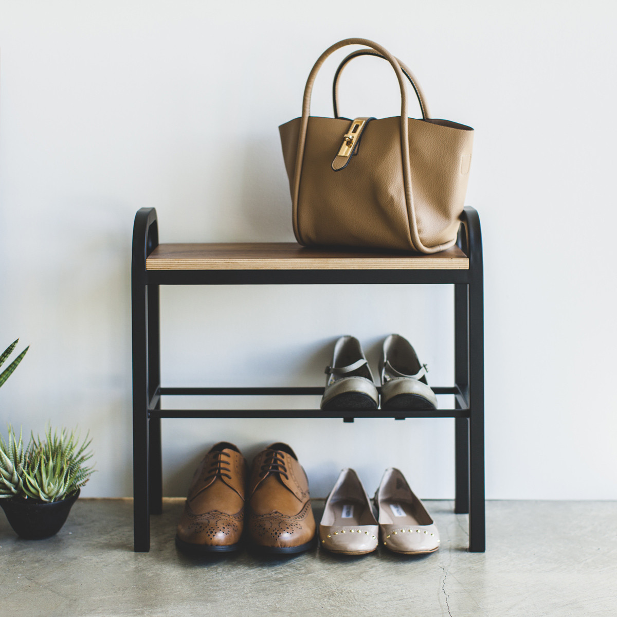 Shoe Rack with Wooden Board