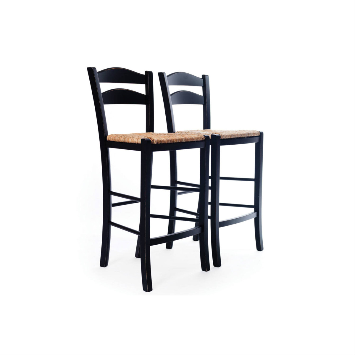 Tuscany Bar Stool Distressed White Set of 2 | Meadows & Byrne