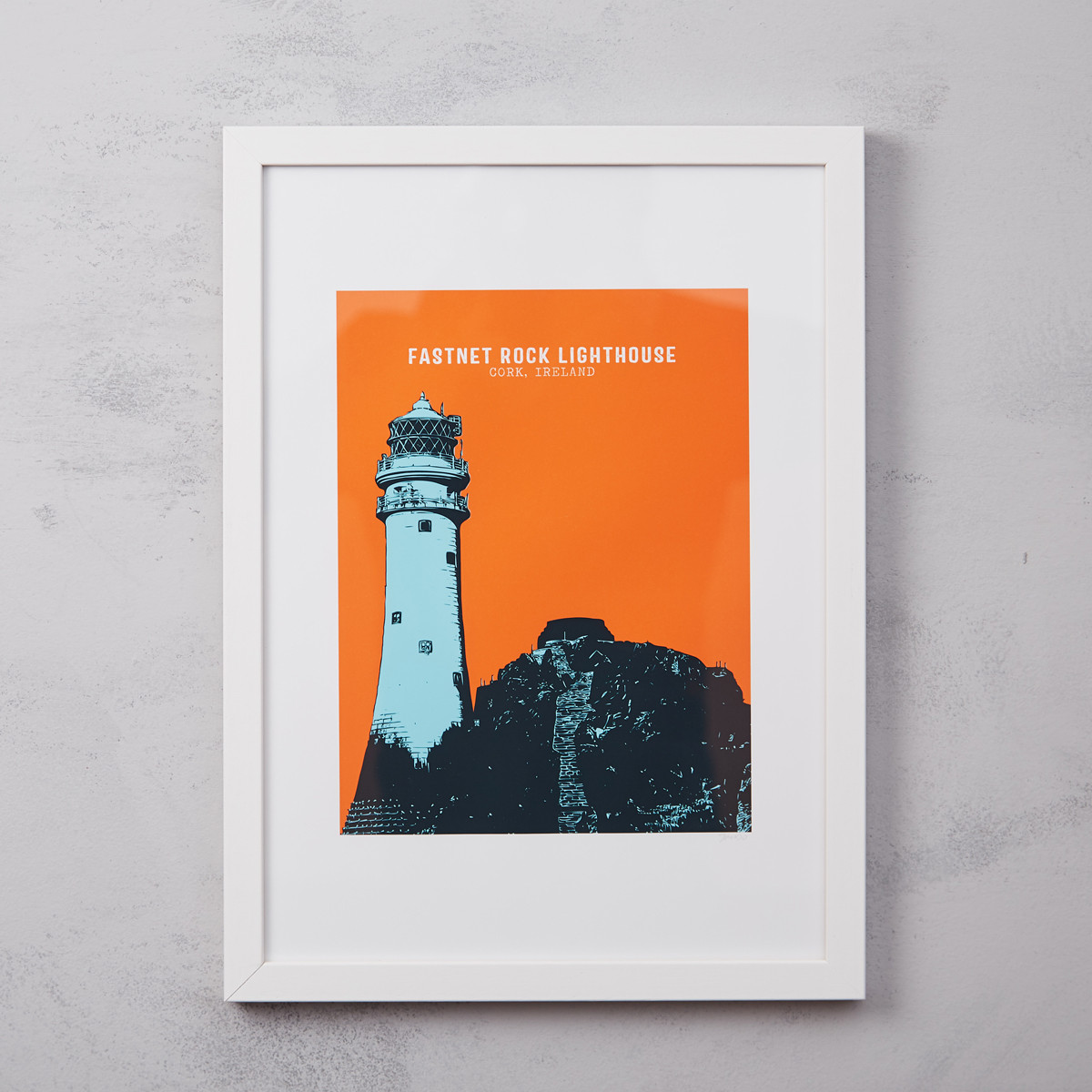 Jando Designs - Yellow Poolbeg Framed A3 | Meadows & Byrne