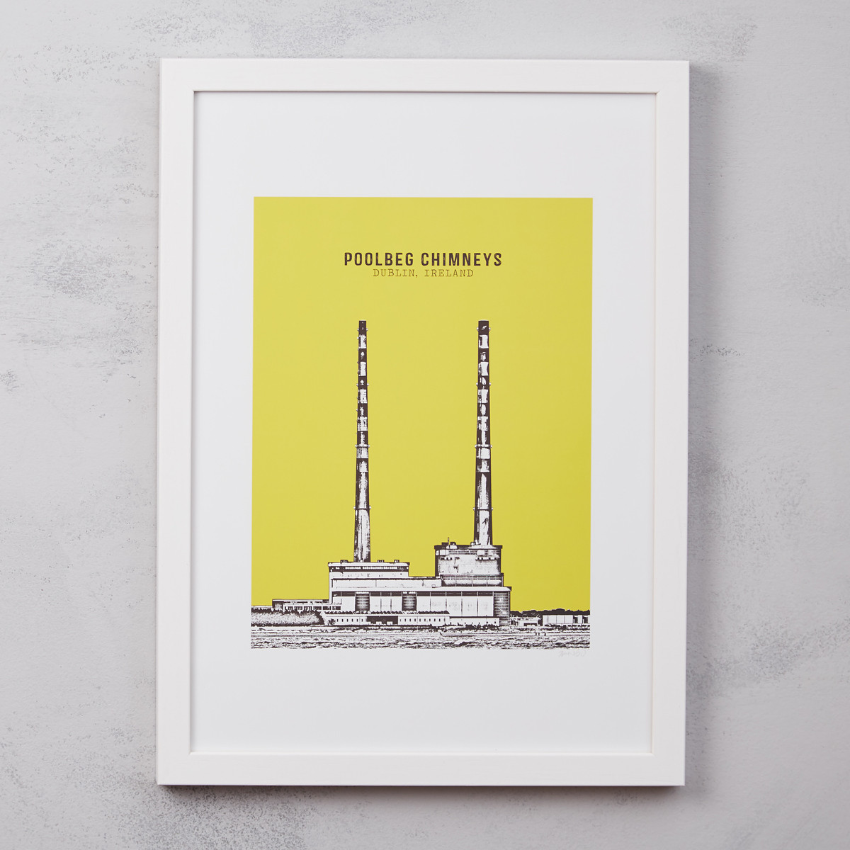 Jando Designs - Yellow Poolbeg Framed A3 | Meadows & Byrne