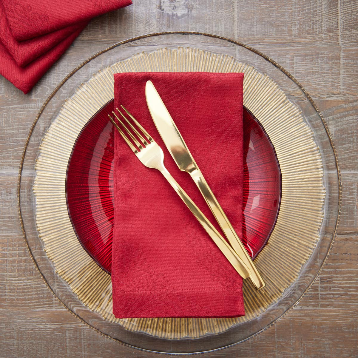 Red Jacquard Napkin Set of 4 | Meadows & Byrne