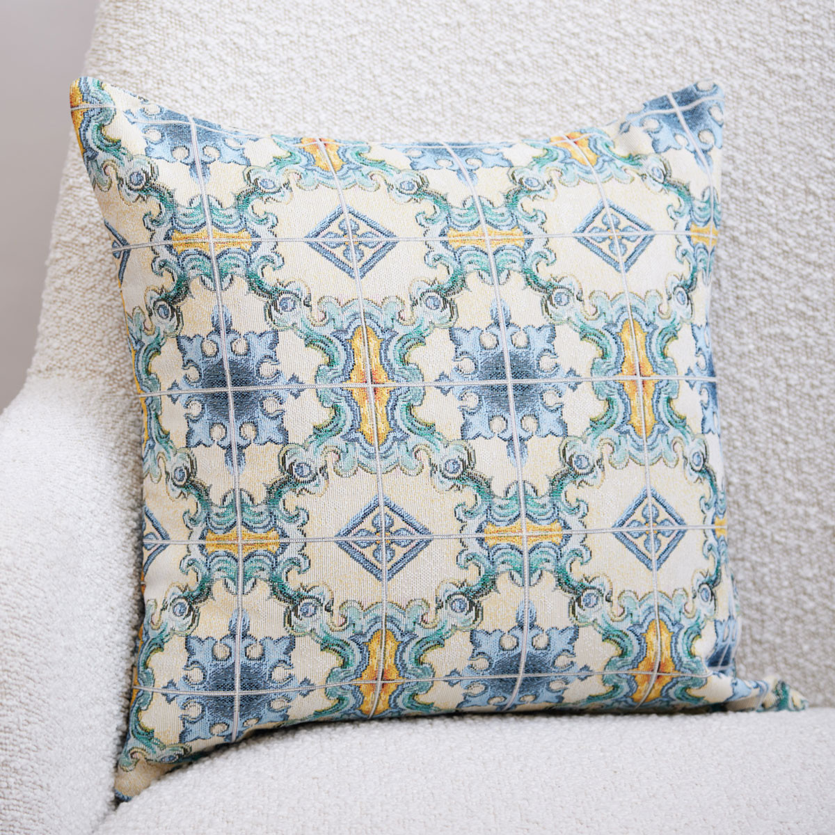 Jacquard Tile Cushion | Meadows & Byrne