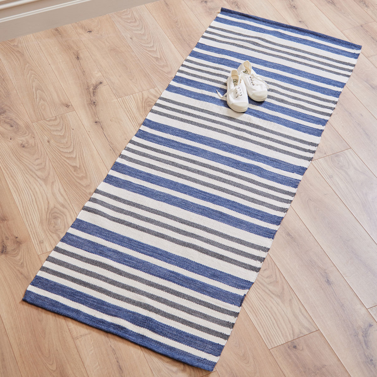 Tomsa Blue Stripe Runner Rug | Meadows & Byrne