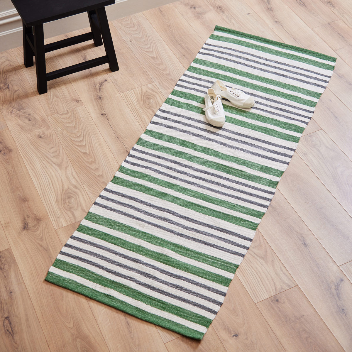 Tomsa Green Stripe Runner Rug | Meadows & Byrne