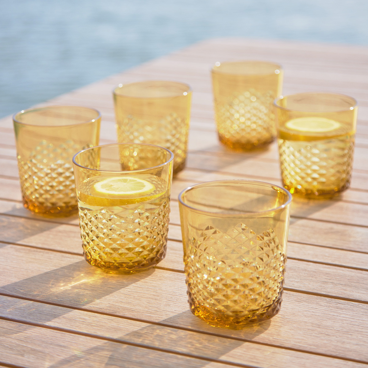 Festival Amber Tumbler - Set Of 6| Meadows & Byrne