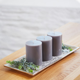 The Lisbon Silver Rectangular Platter with Candle Set| Meadows & Byrne