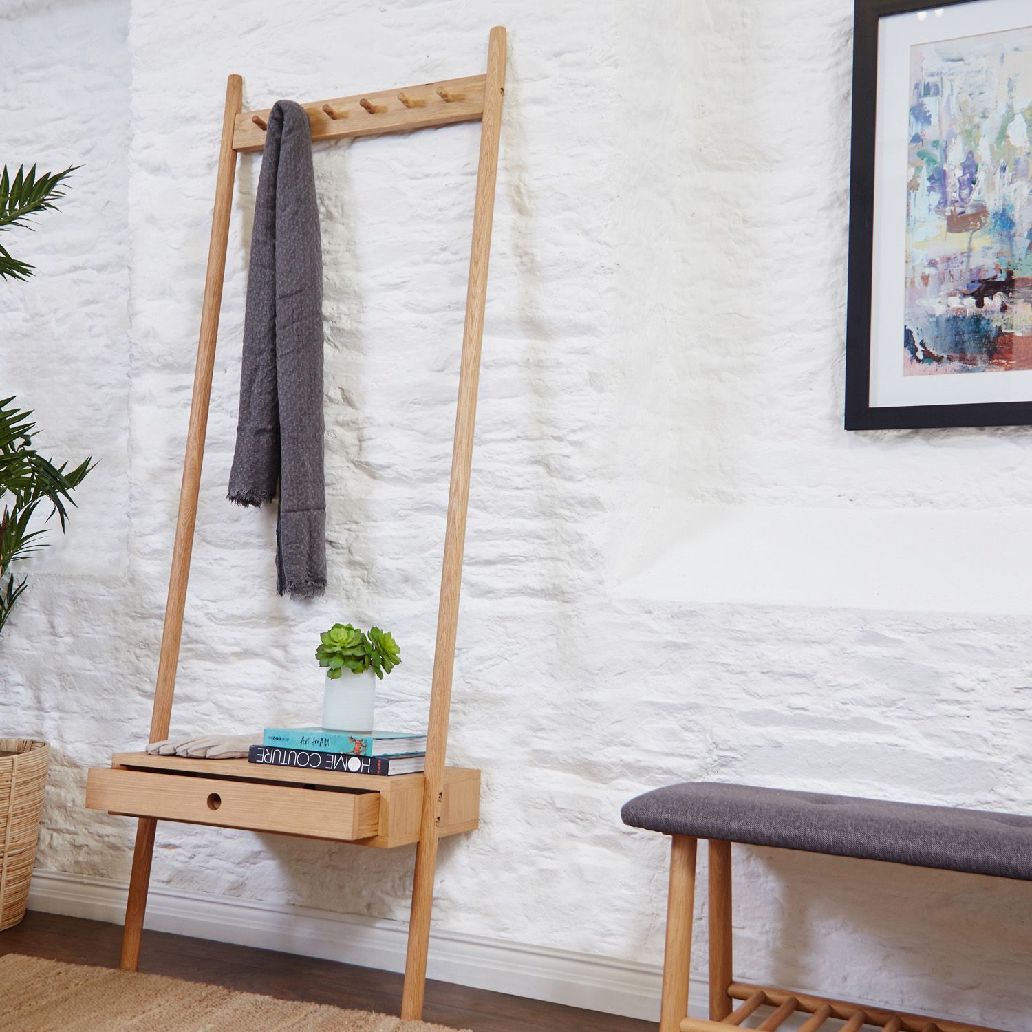 Whywood Oak Leaning Entrance Stand | Meadows & Byrne